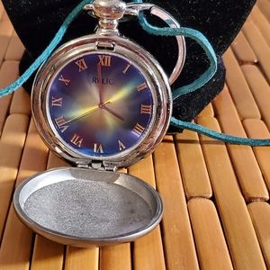 Fossil | Accessories | Fossil Blue Face Pocket Watch | Poshmark